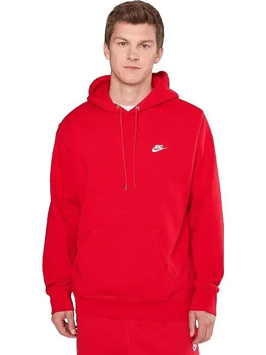 Nike Club Fleece Pullover Hoodie - Red