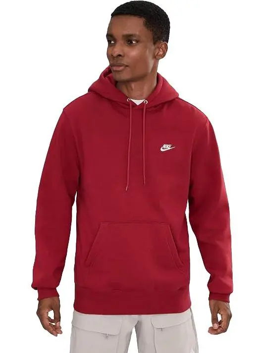 Nike Club Fleece Pullover Hoodie - Red