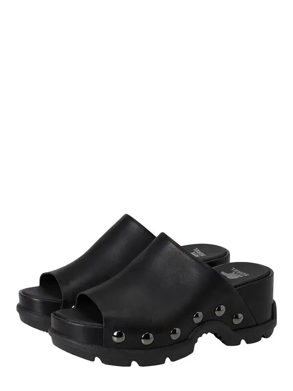 Sorel Roam'n Slide Sandals With Platform Heel - Black