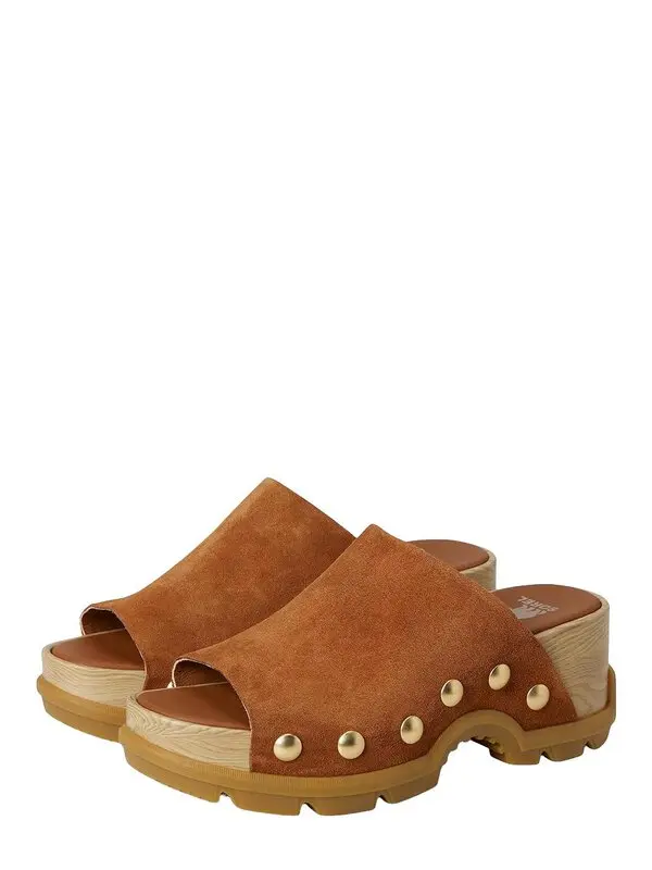 Sorel Roam'n Slide Sandals With Platform Heel - Brown