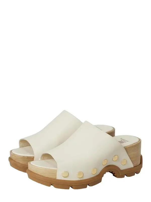 Sorel Roam'n Slide Sandals With Platform Heel - White