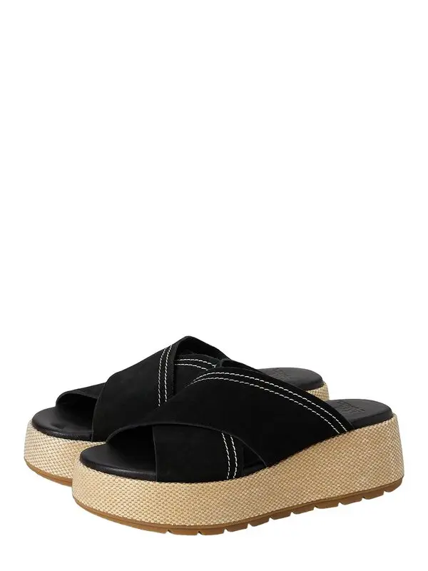 Sorel Sunpeak Platform Slide Dress Sandals - Brown