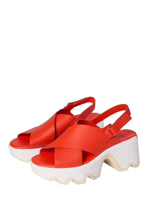 Sorel Kinetic Aura Slingback Platform Sandals - Red
