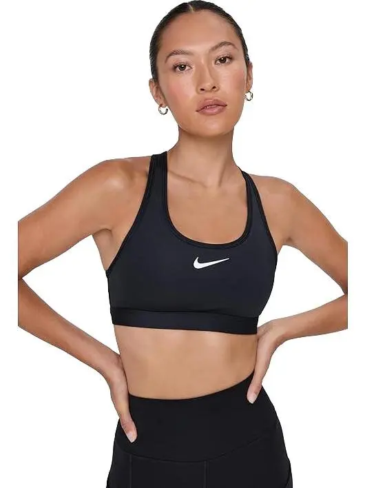 Nike Swoosh Medium Support Bra Bra /stone Mauve - Black