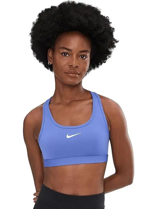 Nike Swoosh Medium Support Bra Bra Hydrogen /stone Mauve - Blue