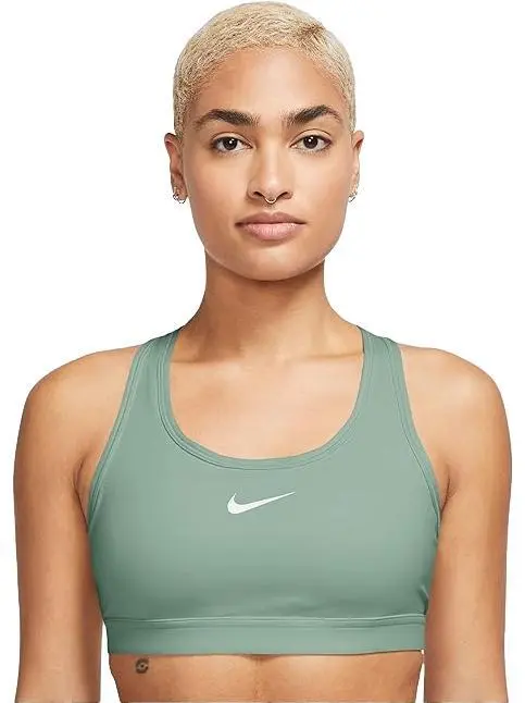 Nike Swoosh Medium Support Bra Bra Sea Coral - Gray