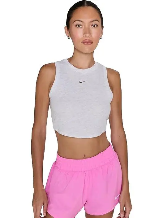 Nike Chill Knit Tight Cropped Mini-rib Tank Top - White