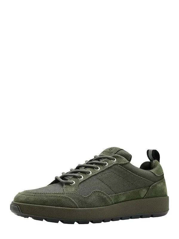 Greats Ravine Lace-up Suede And Mesh Sneakers - Olive