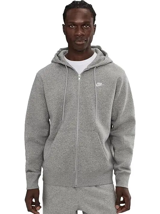 Nike Club Full-zip Fleece Hoodie - Gray