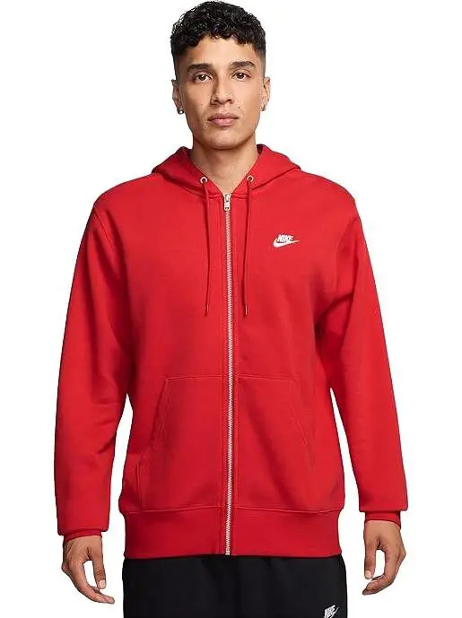 Nike Club Full-zip Fleece Hoodie - Red