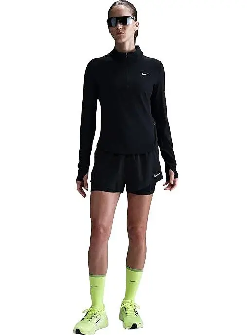 Nike Swift Dri-fit Ultraviolet 1/4-zip Running Top - Black