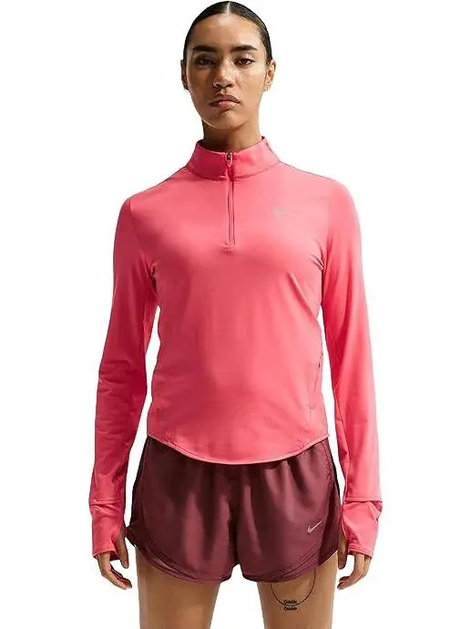 Nike Swift Dri-fit Ultraviolet 1/4-zip Running Top - Coral