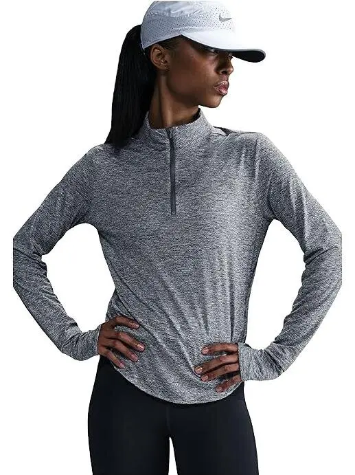 Nike Swift Dri-fit Ultraviolet 1/4-zip Running Top - Gray