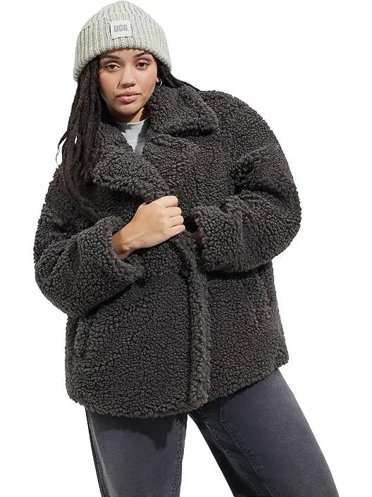 UGG Gertrude Short Teddy Coat - Blue