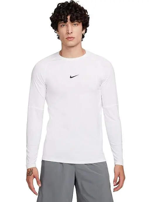 Nike Pro Dri-fit Slim Long-sleeve Fitness Top - White
