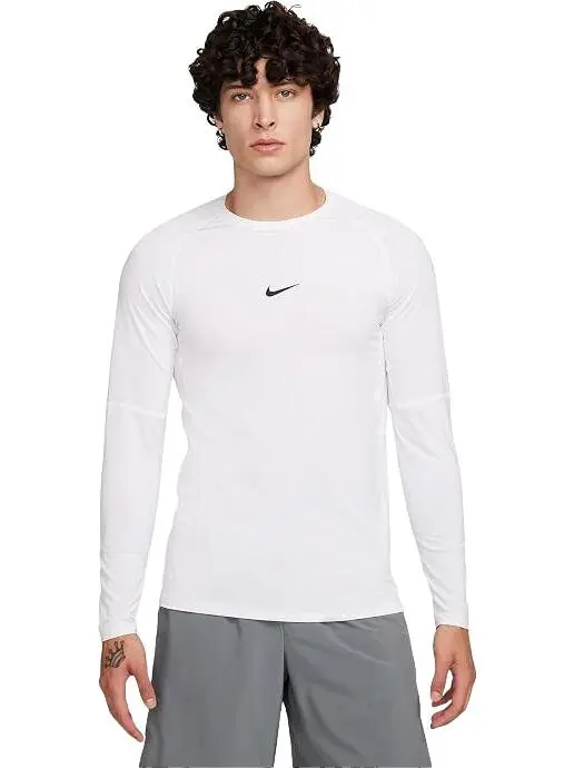 Nike Pro Dri-fit Slim Long-sleeve Fitness Top - White/black