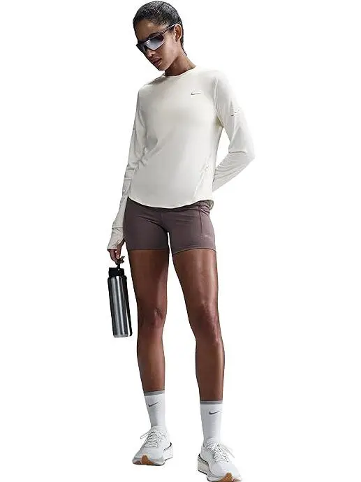 Nike Swift Dri-fit Ultraviolet Long Sleeve Running Top - White
