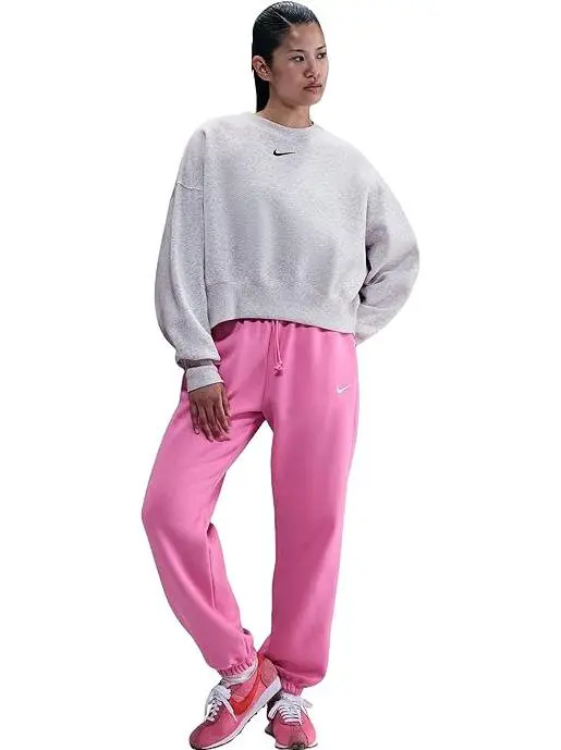 Nike Phoenix Fleece Oversized Crew Neck Sweatshirt - Gray