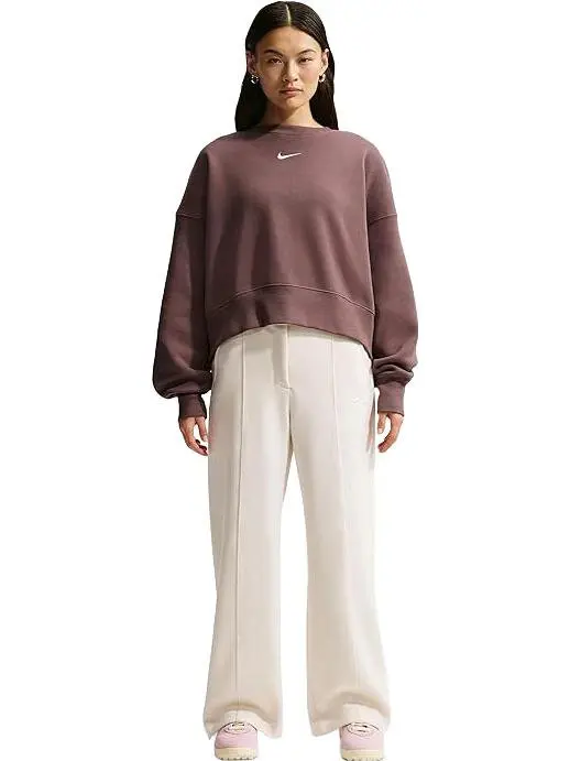 Nike Phoenix Fleece Oversized Crew Neck Sweatshirt - Mahogany