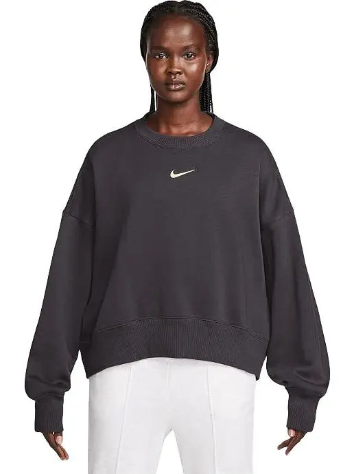 Nike Phoenix Fleece Oversized Crew Neck Sweatshirt - Navy