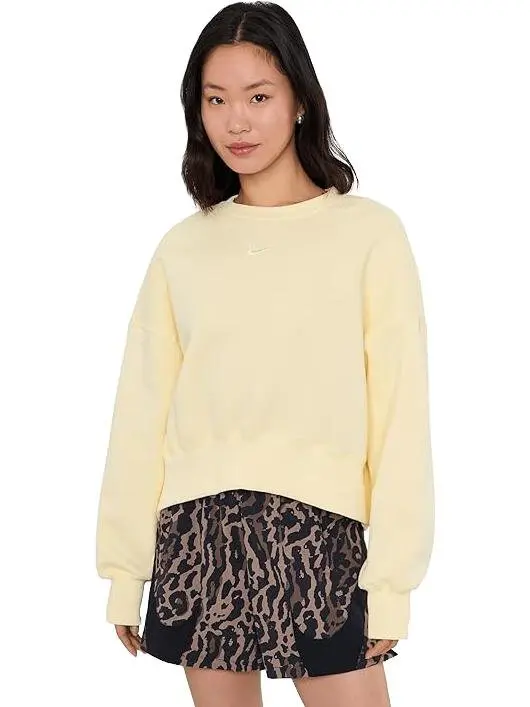 Nike Phoenix Fleece Oversized Crew Neck Sweatshirt - Yellow