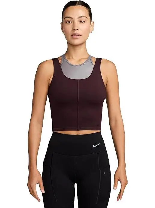 Nike Dri-fit Cropped Tank Top - Burgundy