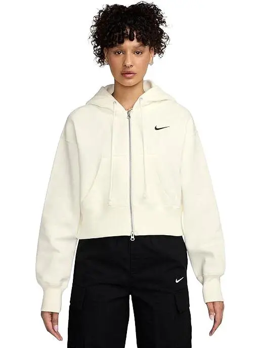 Nike Phoenix Fleece Loose Full-zip Cropped Hoodie - Multi