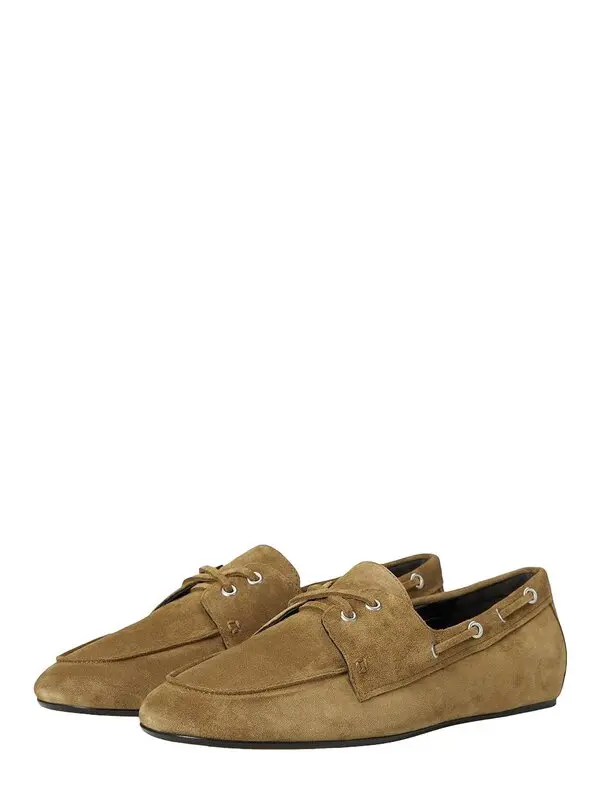 Vince Marin Sabbia Leather Boat Shoes - Beige