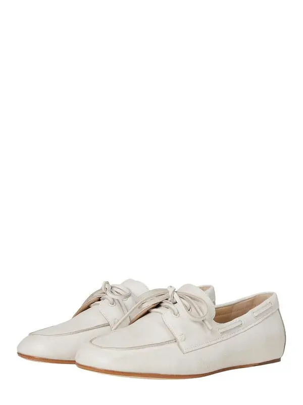 Vince Marin Sabbia Leather Boat Shoes - White