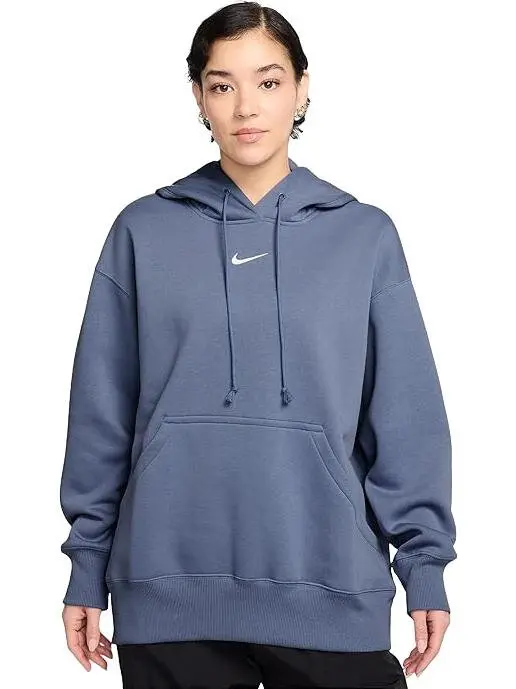 Nike Phoenix Fleece Oversized Pullover Hoodie - Blue