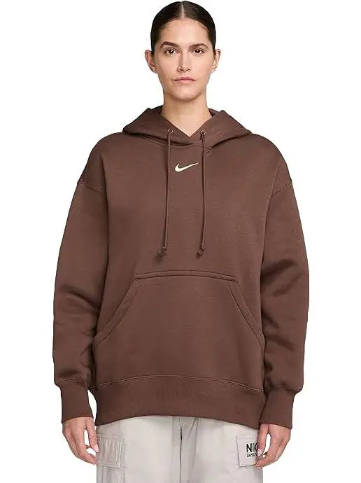 Nike Phoenix Fleece Oversized Pullover Hoodie - Brown