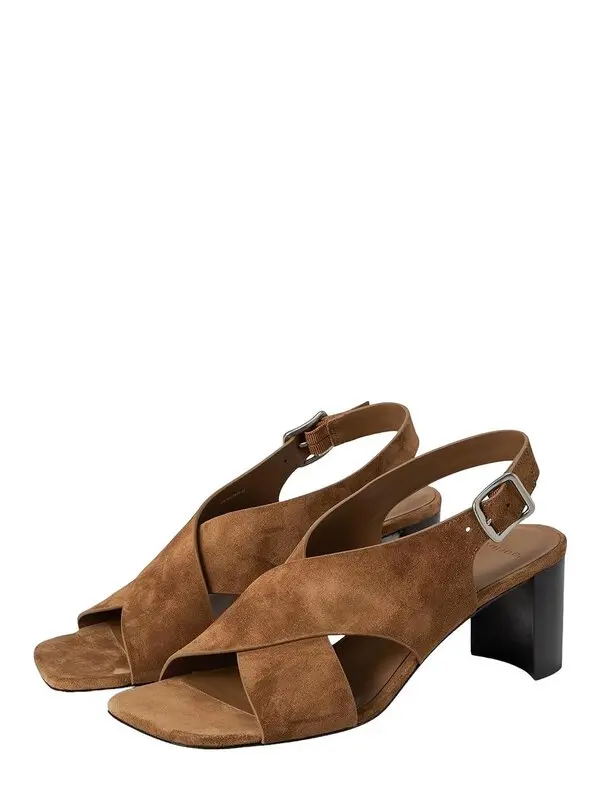 Vince Omega Suede Wedge Sandals - Brown