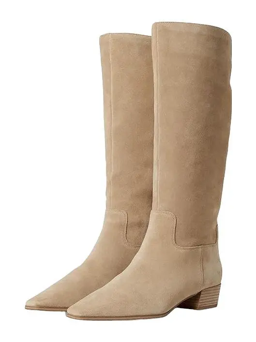 Vince Camuto Pavla Suede Knee High Boots - Beige