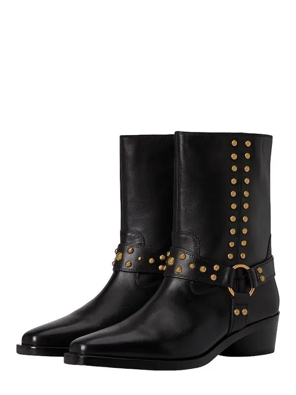 Vince Camuto Roista Studded Harness Ankle Boots - Black