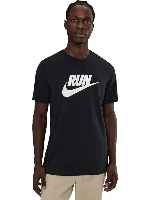Nike Dri-fit Run Swoosh T-shirt - Black