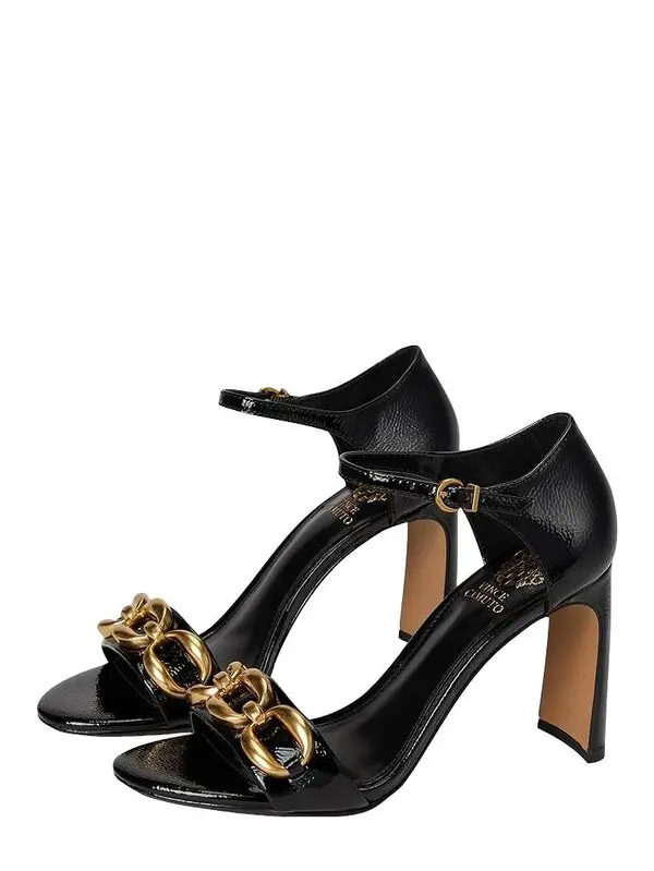 Vince Camuto Aurelia Chain Link High Heel Sandals - Black