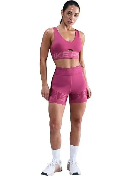 Nike Pro Indy Plunge Medium Support Bra Bra /white/white - Pink