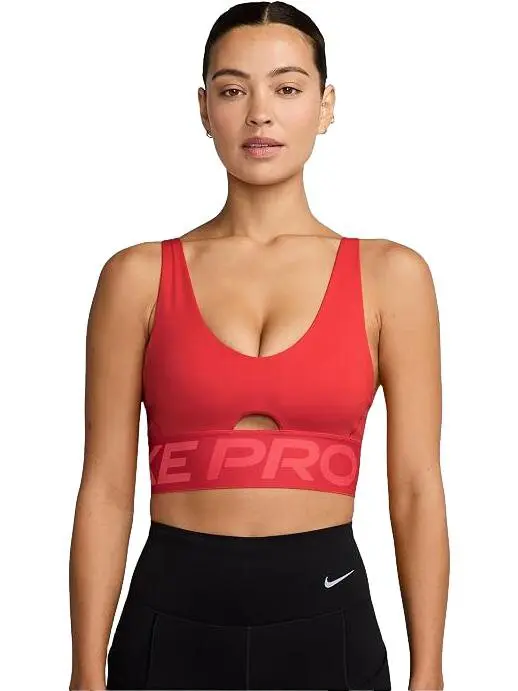 Nike Pro Indy Plunge Medium Support Bra Bra Sweet Beet/desert Berry/white - Red