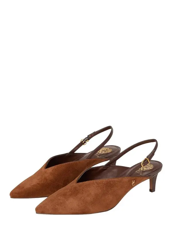 Vince Camuto Kylien Slingback Kitten Heel Pumps - Brown
