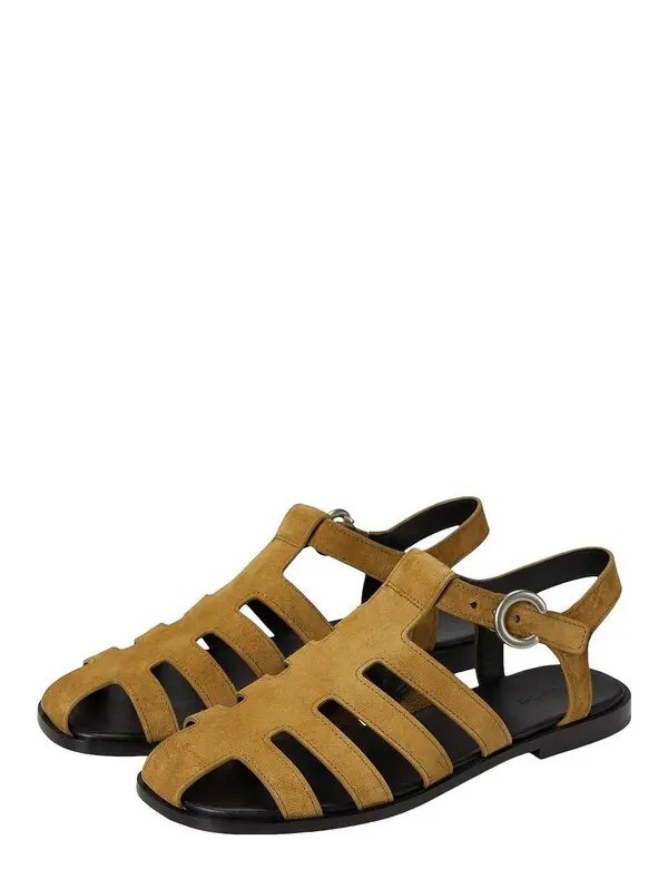 Vince Melina Suede Fisherman Sandals With Adjustable Buckle - Bronze
