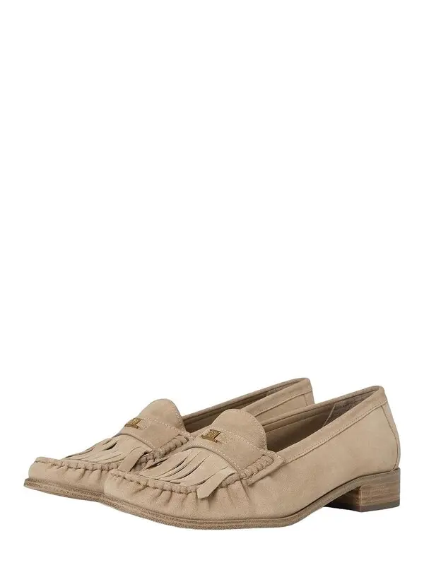 Vince Camuto Cosette Penny Loafers With Fringe Detailing - Beige