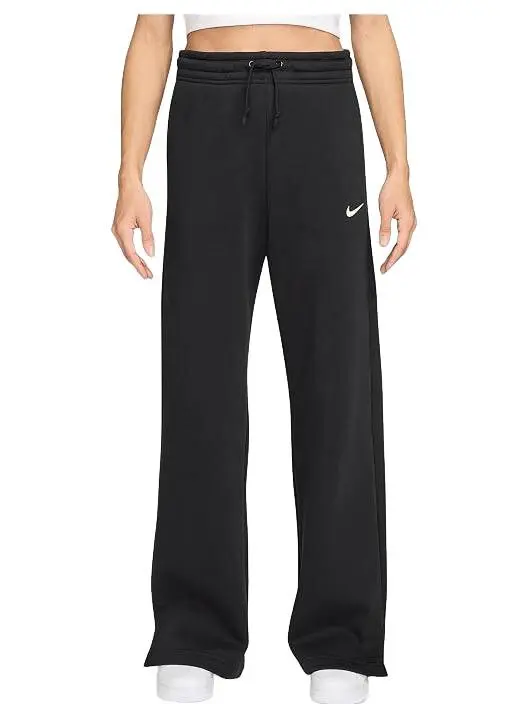 Nike Phoenix Fleece High-waisted Wide-leg Pants - Black/sail
