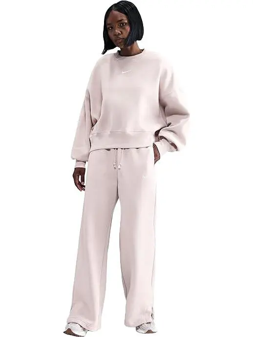 Nike Phoenix Fleece High-waisted Wide-leg Pants - Bone