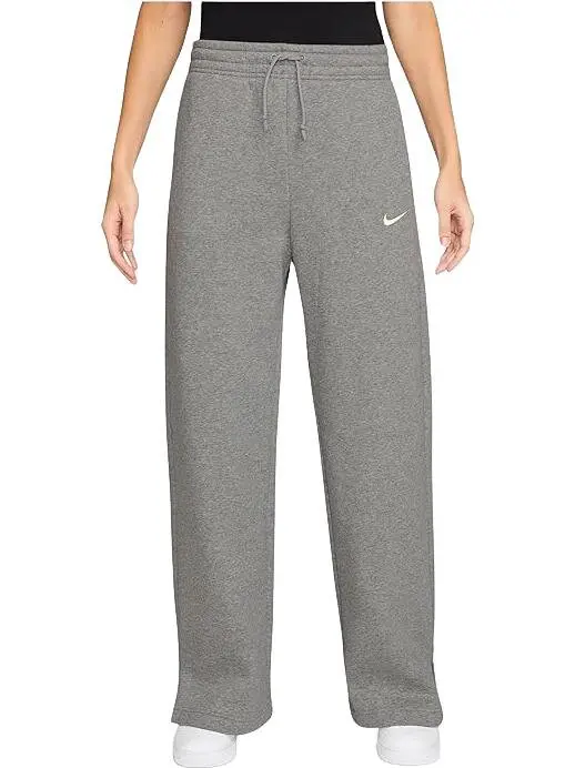 Nike Phoenix Fleece High-waisted Wide-leg Pants - Gray