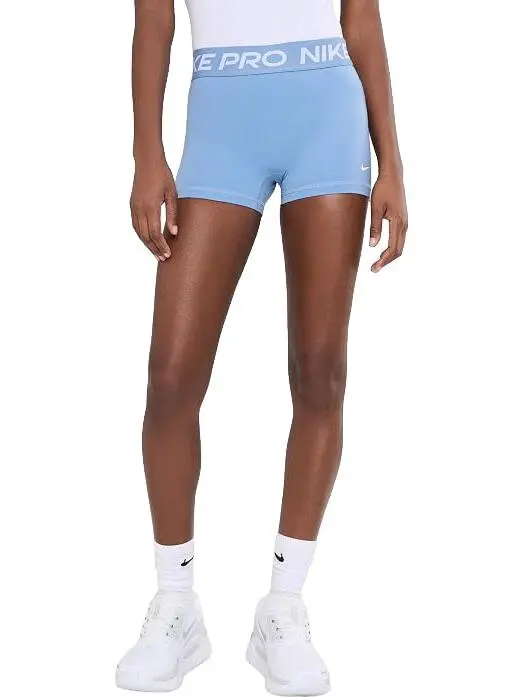 Nike Pro Mid-rise 3" Bike Shorts With No Front Seam - Work Blue/white