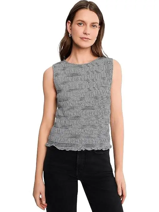 Madewell Sachi Smocked Tank Striped - Black