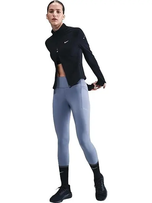 Nike Dri-fit Swift High-waisted 7/8 Running Leggings With Pockets - Blue