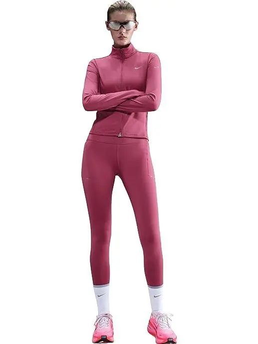 Nike Dri-fit Swift High-waisted 7/8 Running Leggings With Pockets - Pink