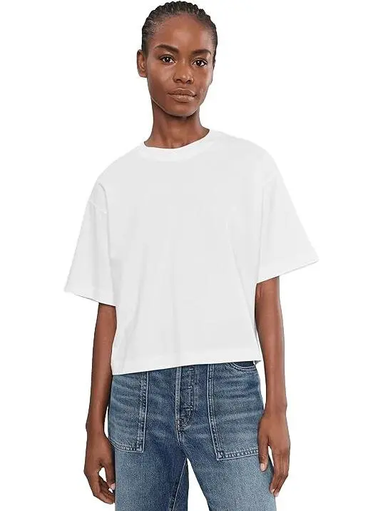 Madewell Boxy Crop Tee In Cotton Jersey - White
