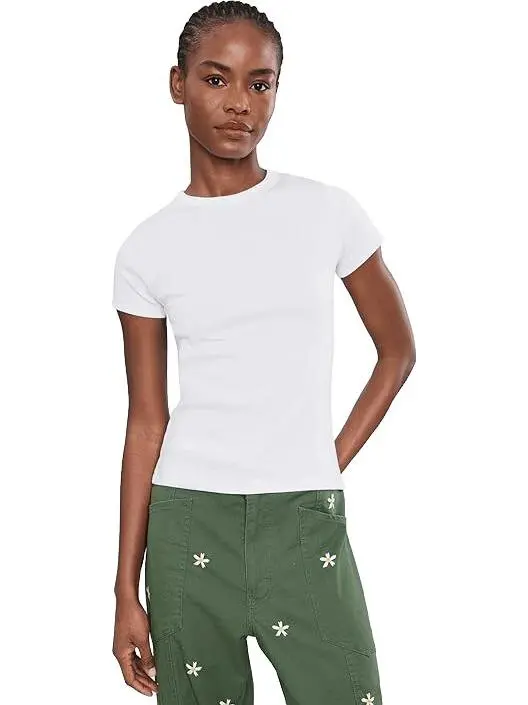 Madewell Ribbed Short Sleeve Crew Neck Tee - White